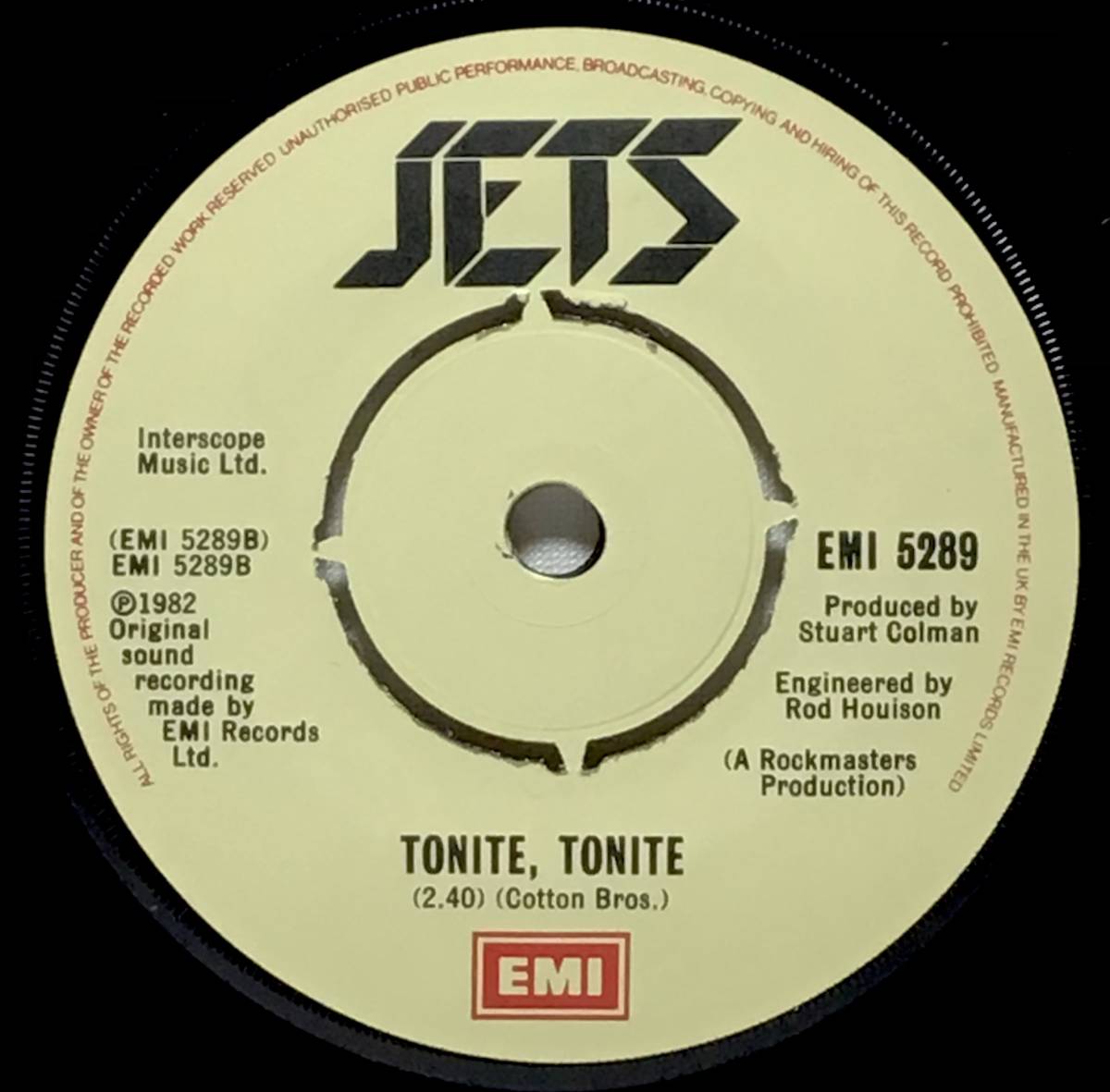 英7 THE JETS / THE HONEYDRIPPER / TONITE TONITE / STRAWBERRY 刻印 1982 UK盤 ...