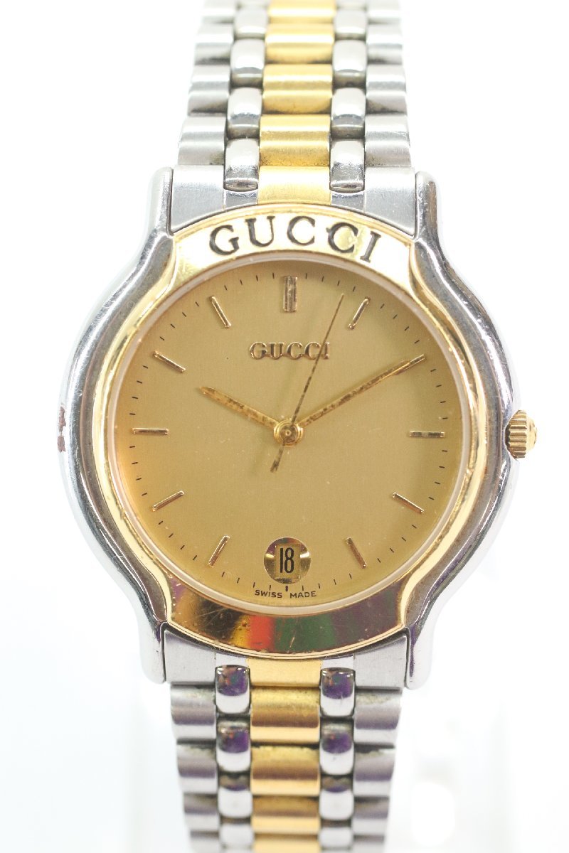 GUCCI グッチ 8000M クォーツ デイト メンズ 腕時計 コンビカラー 6883-N(男性用)｜売買されたオークション情報、yahooの商品情報をアーカイブ公開 - オークファン ...