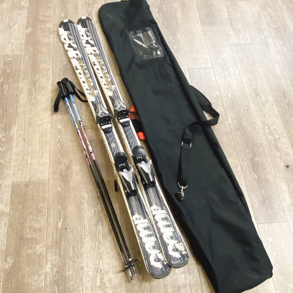カービングスキー 4点セット 145cm 板 ビンディング ストック ケース付 COMP Speed racer / TYROLIA sl ...