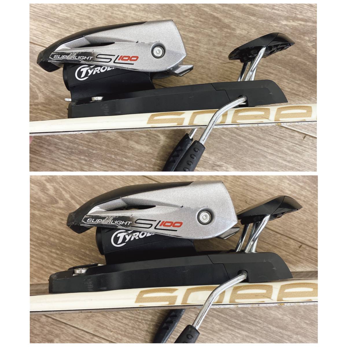 カービングスキー 4点セット 145cm 板 ビンディング ストック ケース付 COMP Speed racer / TYROLIA sl ...