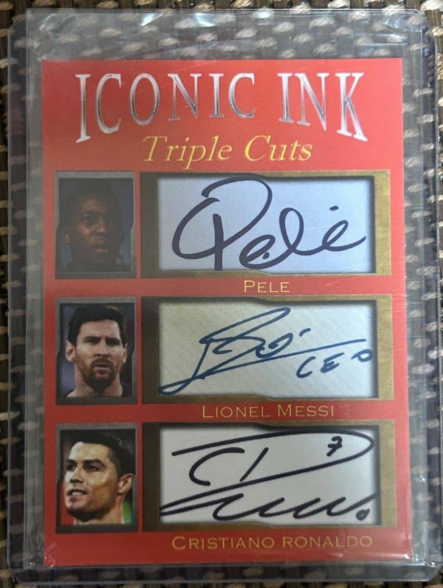 ペレ リオネル メッシ ロナウド サインカード Iconic Ink Triple Cuts LIMITED EDITION OF 1000 ...