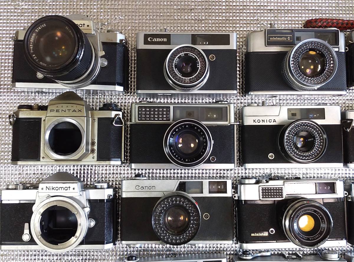 CB31 フィルムカメラ 一眼レフ 41台 まとめ マニュアルフォーカス MF Canon Nikomat PENTAX KONICA MINOLTA YASHICA OLYMPUS ...