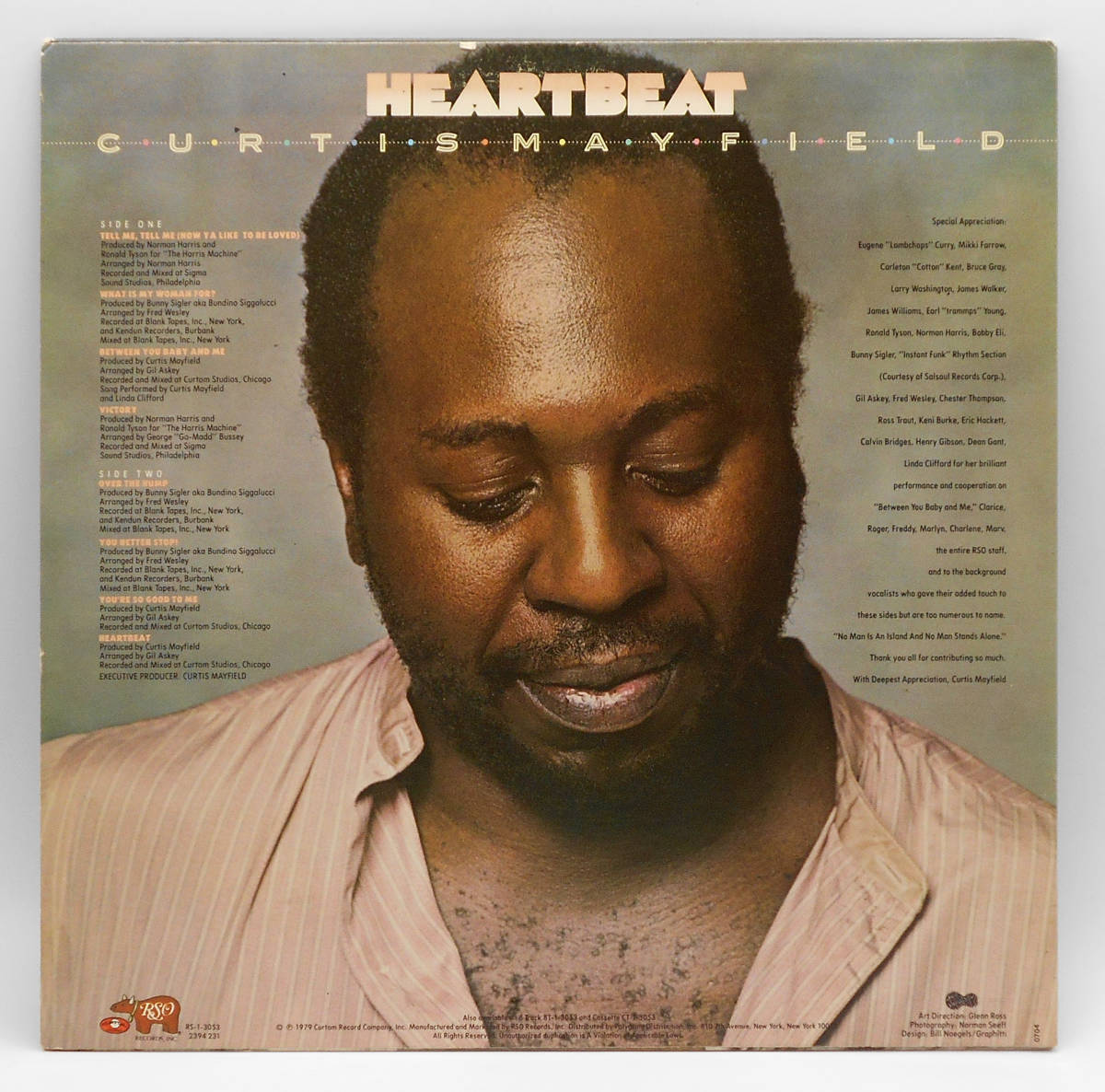 US ORIG LP CURTIS MAYFIELD/Heartbeat 1979年 KENDUN刻印 高音圧 GARAGE CLASSIC MURO MIX TAPE収録 MARY J ...