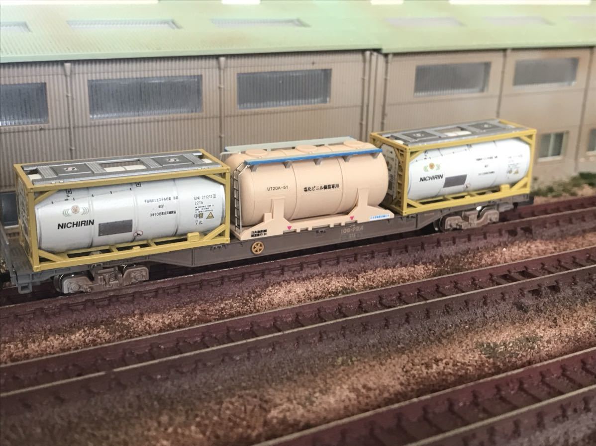 TOMIXコキ106 224 ウェザリング 車番張り替え KATOベースタンクコンテナ ペアーハンズUT20(貨物列車)｜売買されたオークション情報、yahooの商品情報をアーカイブ公開 ...