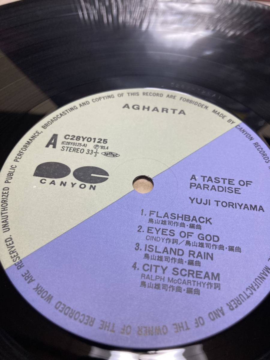1ST PRESS 美盤LP 鳥山雄司 Yuji Toriyama A Taste Of Paradise Agharta C28Y0125 ...