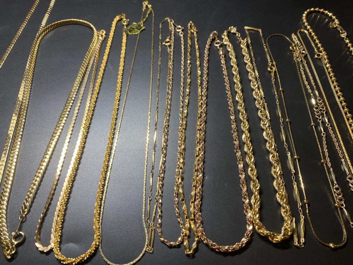 66 アクセサリー ネックレス ゴールドカラー スクリューチェーン k18gf k18gp 18kgt など necklace まとめ売り まとめ(その他)｜売買されたオークション情報 ...