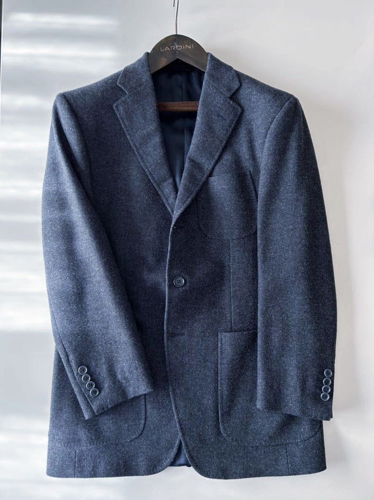 極 イタリー製 MICHERANGERO/ ミケランジェロ 英国MOON社フランネル ツイード テーラードジャケット46 10万円位 ...