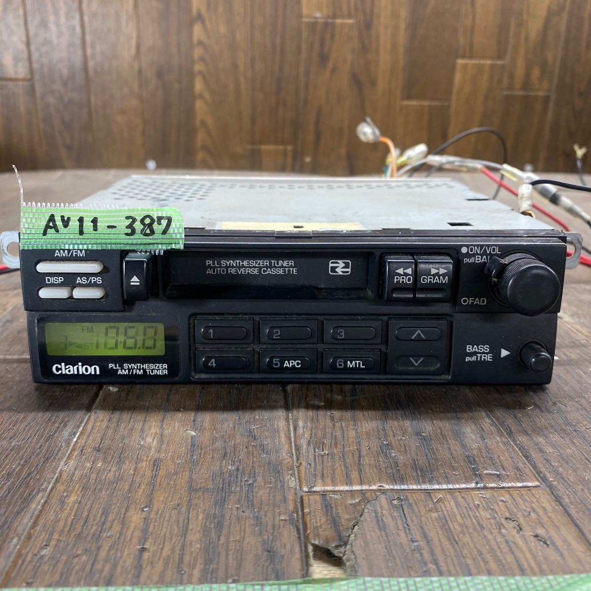 AV11-387 激安 カーステレオ SUZUKI clarion PS-9923J 0010389 カセット 確認用配線使用 簡易 み 現状 ...