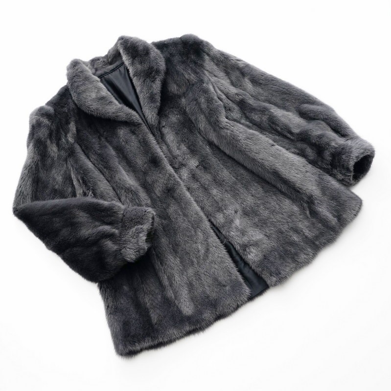 GO7007 サガミンク SAGA MINK 銀サガ MINK リアルファー ファーコート ハーフコート グレーグリーン(ミンク)｜売買された ...