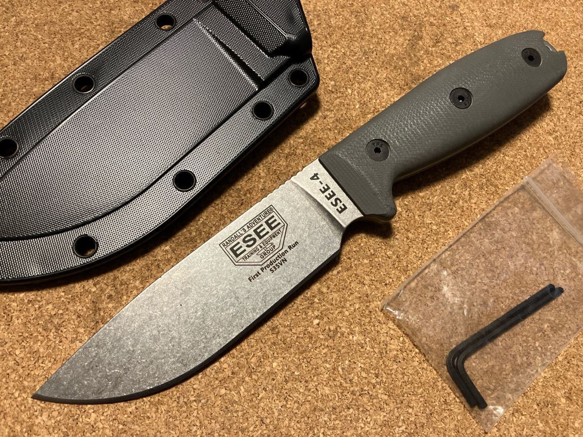 ESEE KNIVES ESEE-4 CPMS35VN TKC G10 Handle エシー4 S35VN TKC製3DマシニングG10ハンドル 1st Production Run 新品同様 ...