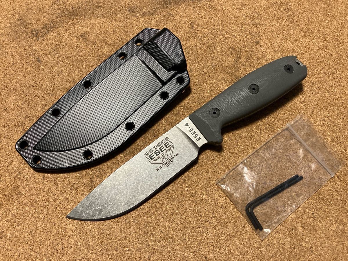 ESEE KNIVES ESEE-4 CPMS35VN TKC G10 Handle エシー4 S35VN TKC製3DマシニングG10ハンドル 1st Production Run 新品同様 ...
