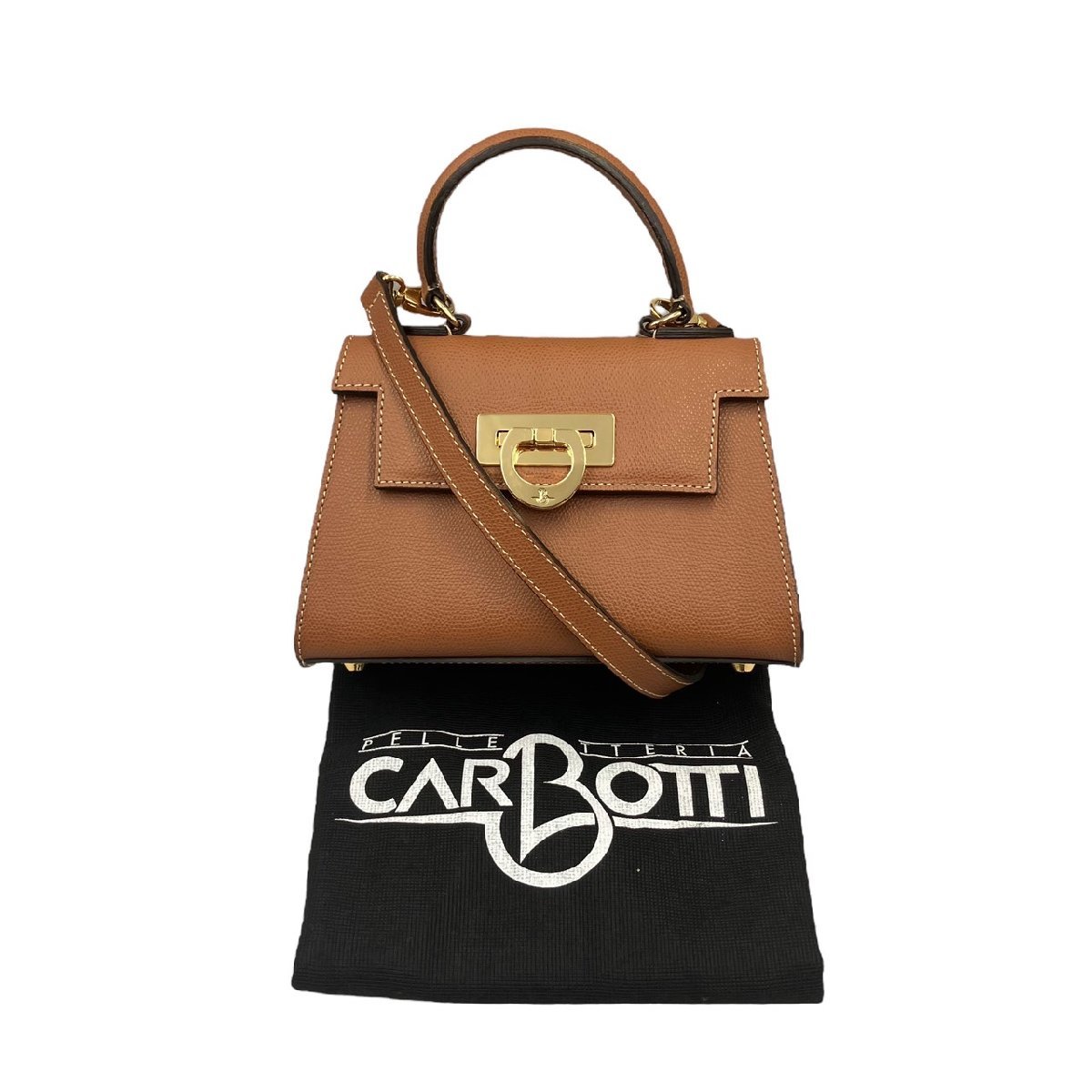 1円 CARBOTTI カルボッティ ミニハンドバッグ 2way ショルダーストラップ付き レザー ブラウン系(牛革)｜売買されたオークション ...