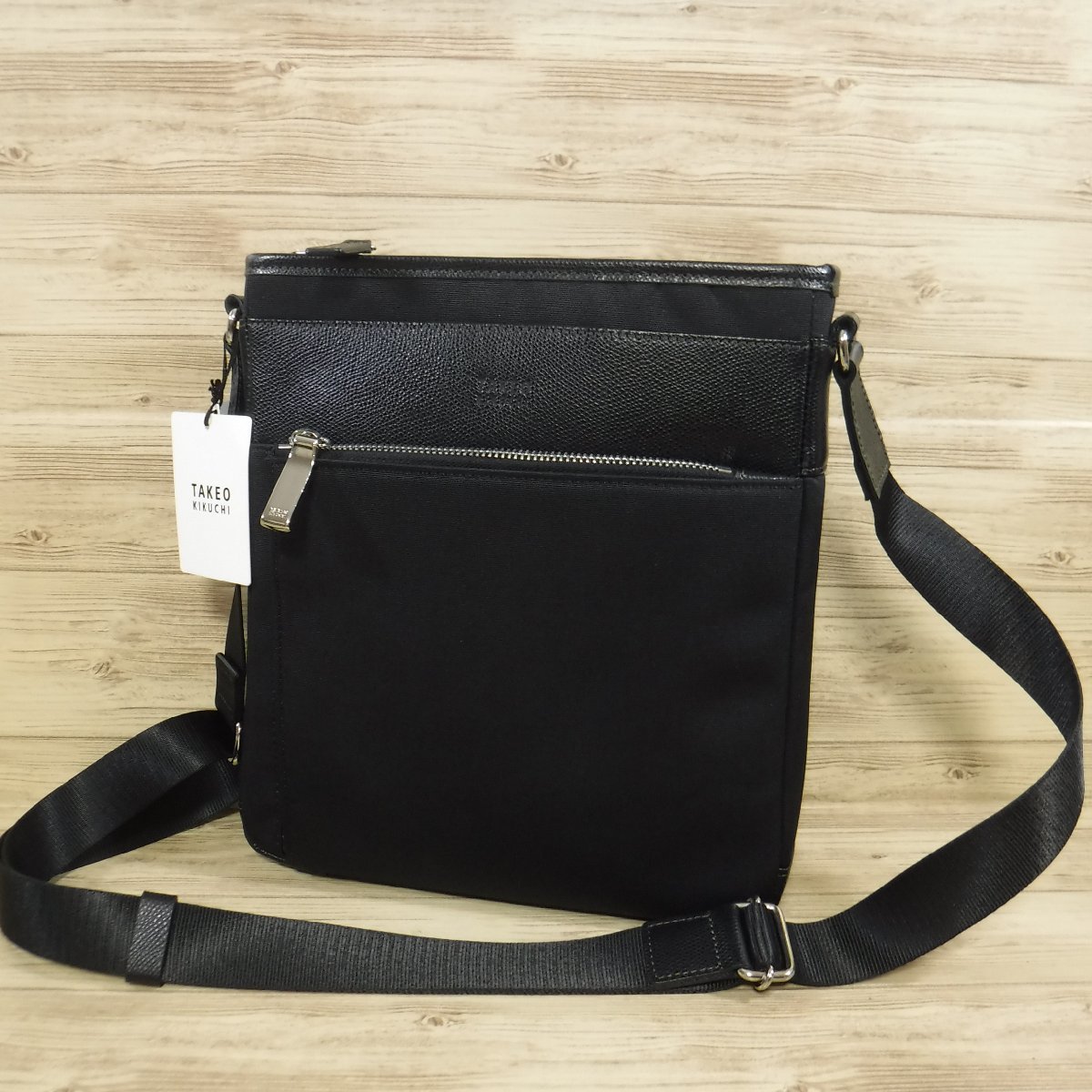 BB500 タケオキクチ 黒 テフロン加工 縦型ショルダーバッグ B5サイズ オンオフ兼用 ビジネスショルダーバッグ(ショルダーバッグ)｜売買 ...