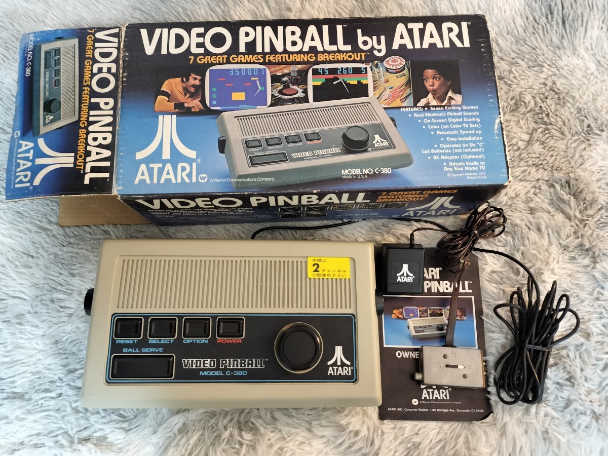 VIDEO PINBALL by ATARI C-380 ビデオピンボール 東洋物産 米国アタリ社 US PATENTS 3793483 昭和 ...