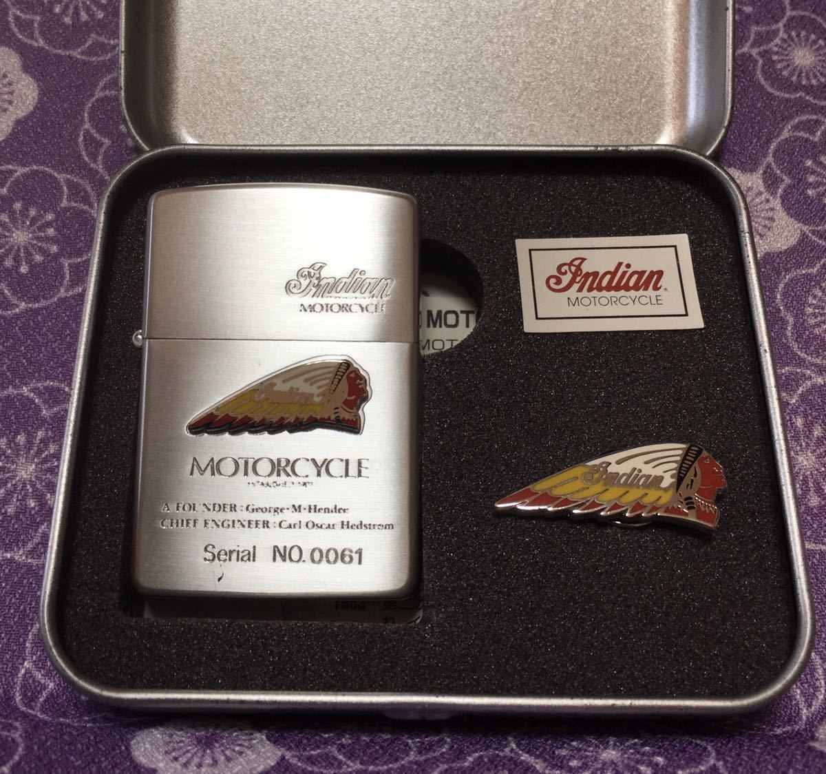 ZIPPO INDIAN MOTORCYCLE ジッポー インディアン モーターサイクル インディアンモト バイクシリアル番号 現状品 ...