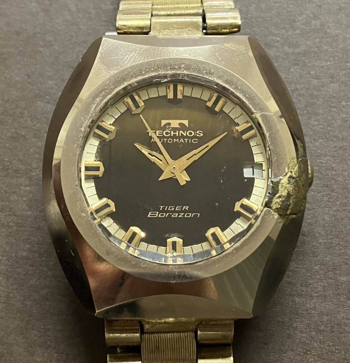 TECHNOS/テクノス TIGER BORAZON タイガーボラゾン 自動巻 ジャンク 011392(テクノス)｜売買されたオークション情報、yahooの商品情報をアーカイブ公開 ...