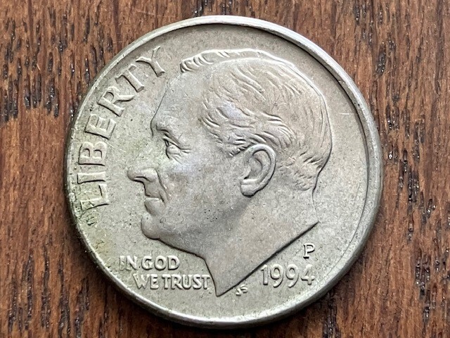 USA 米国 アメリカ合衆国 ONE DIME ワン ダイム LIBERTY リバティー 10セント ルーズベルト大統領 銀貨 1994年(北 ...