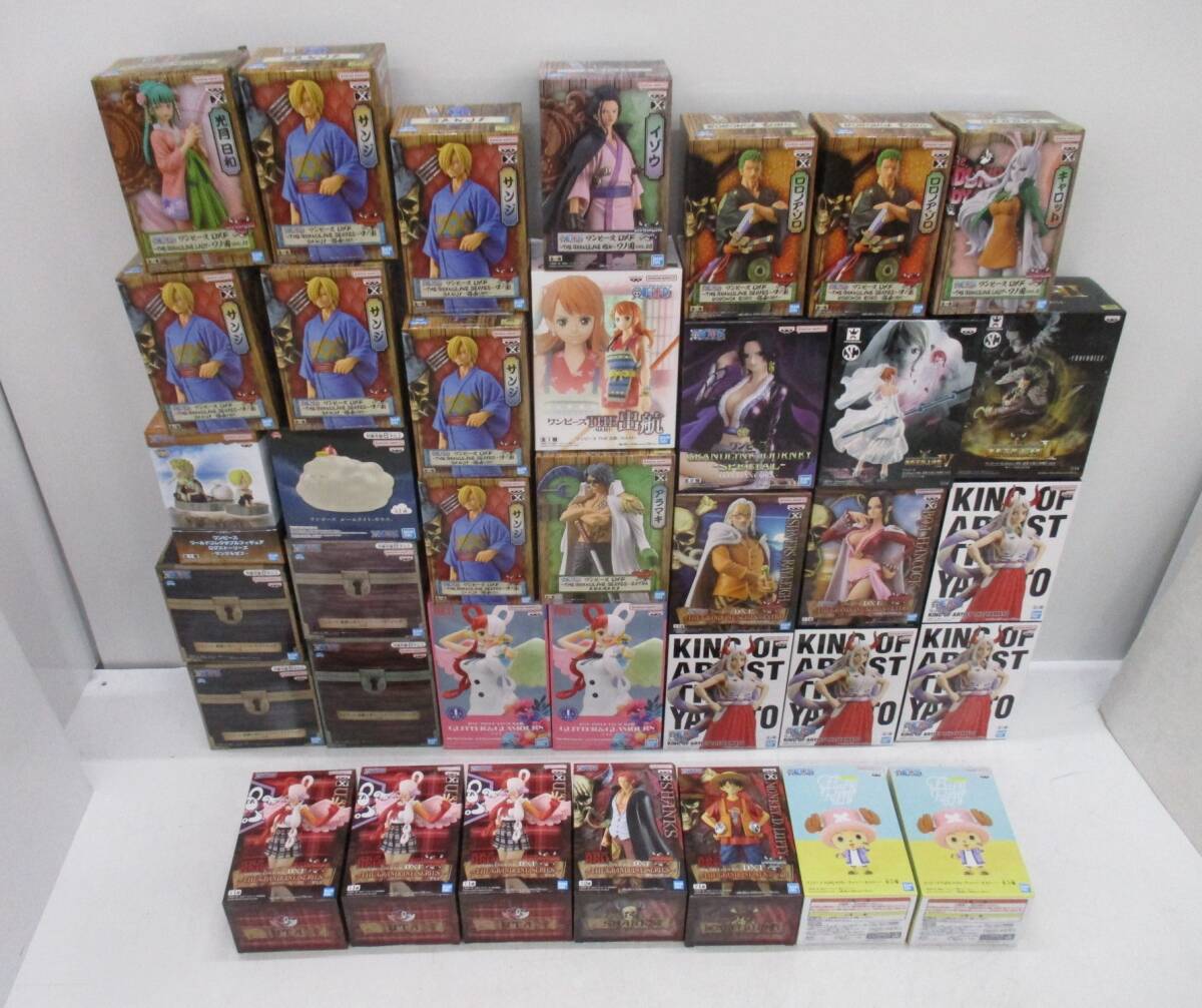T0315-8A/ ワンピース フィギュア 計37体 まとめ ルフィ ナミ サンジ ゾロ シャンクス チョッパー ウタ ヤマト 悪魔の実 等 ...