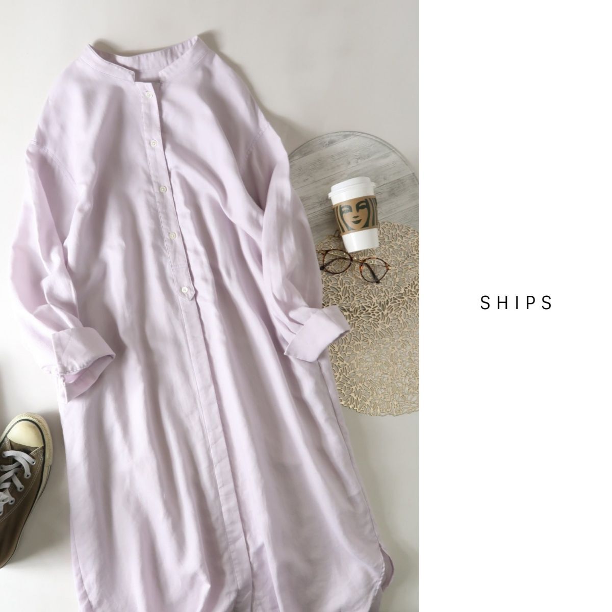 1.1万 シップス SHIPS 洗える コットン100% ソフトパフシャツワンピース フリーサイズ A-O 1878(ワンピース（ロング）)｜売買されたオークション情報、yahooの商品情報を ...