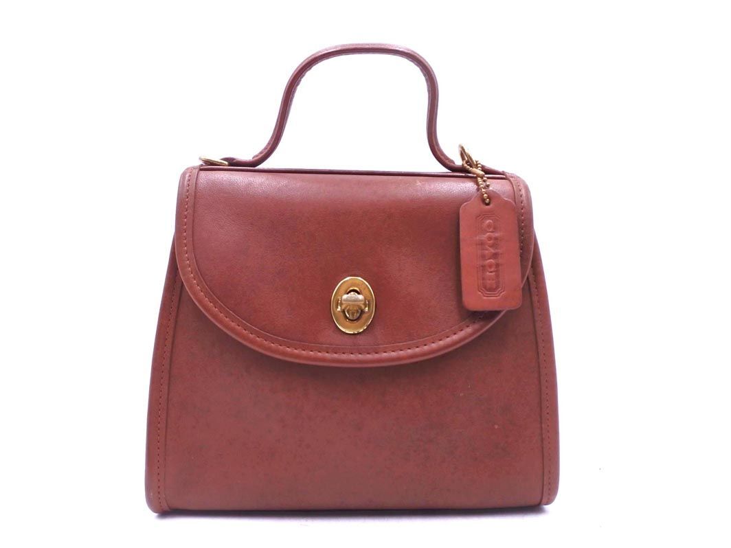 COACH コーチ 9985 レジナ レザー 本革 オールド ターンロック ハンド バッグ 茶 edb0 レディース(ハンドバッグ)｜売買され ...