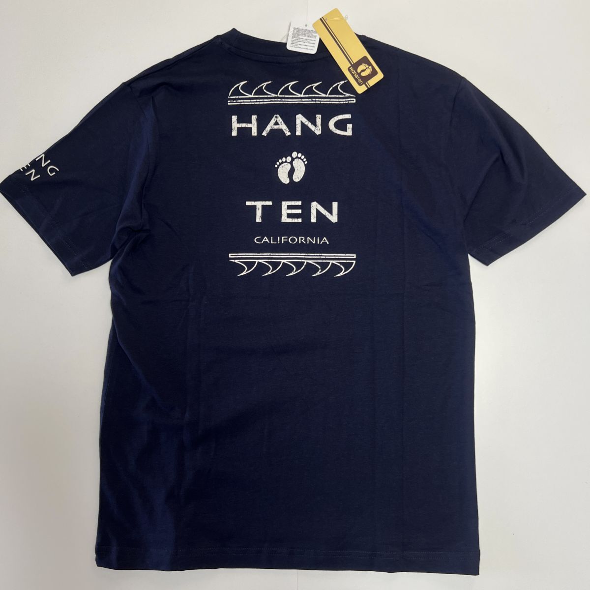 送料390円可能商品 ハンテン HANGTEN メンズ カジュアル バックプリント 半袖 Tシャツ XLサイズ 紺 SM406-BL5-LL ...