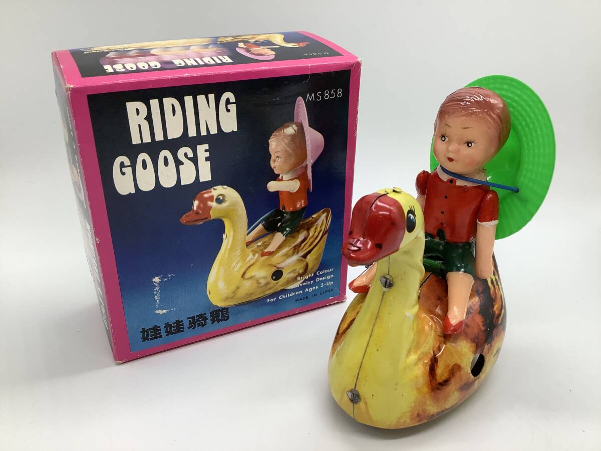 u1371 ブリキ Riding goose ライディンググース 娃娃騎我鳥 ゼンマイ欠品(人間)｜売買されたオークション情報、yahooの ...