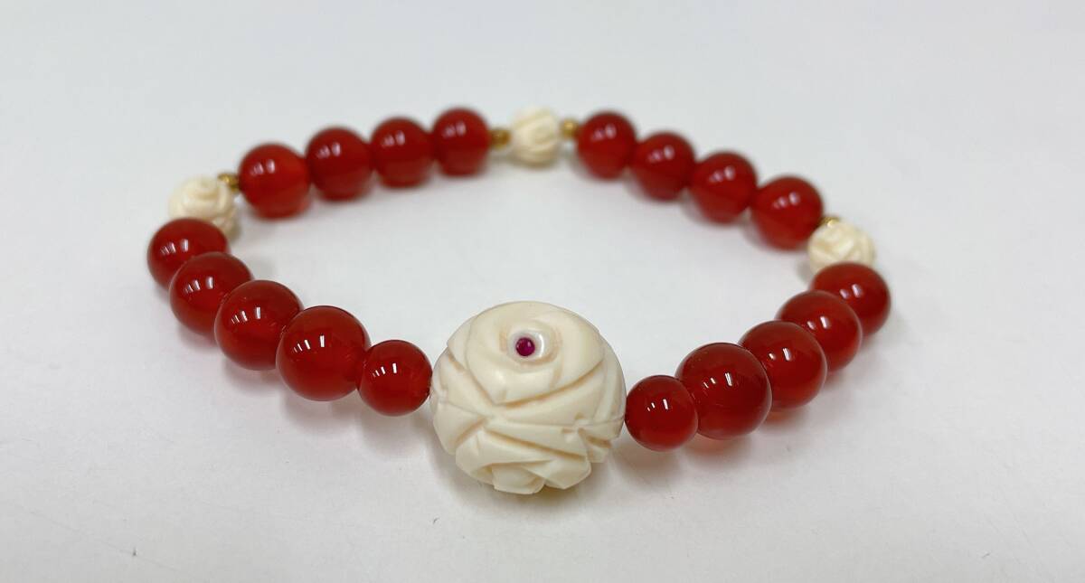 寿の薔薇 赤瑪瑙 ルビー 宝飾ブレスレット 皇后陛下半寿記念 特別奉祝作品 箱付き/宅間工房/A69-309(その他)｜売買されたオークション情報、yahooの商品情報をアーカイブ公開 ...