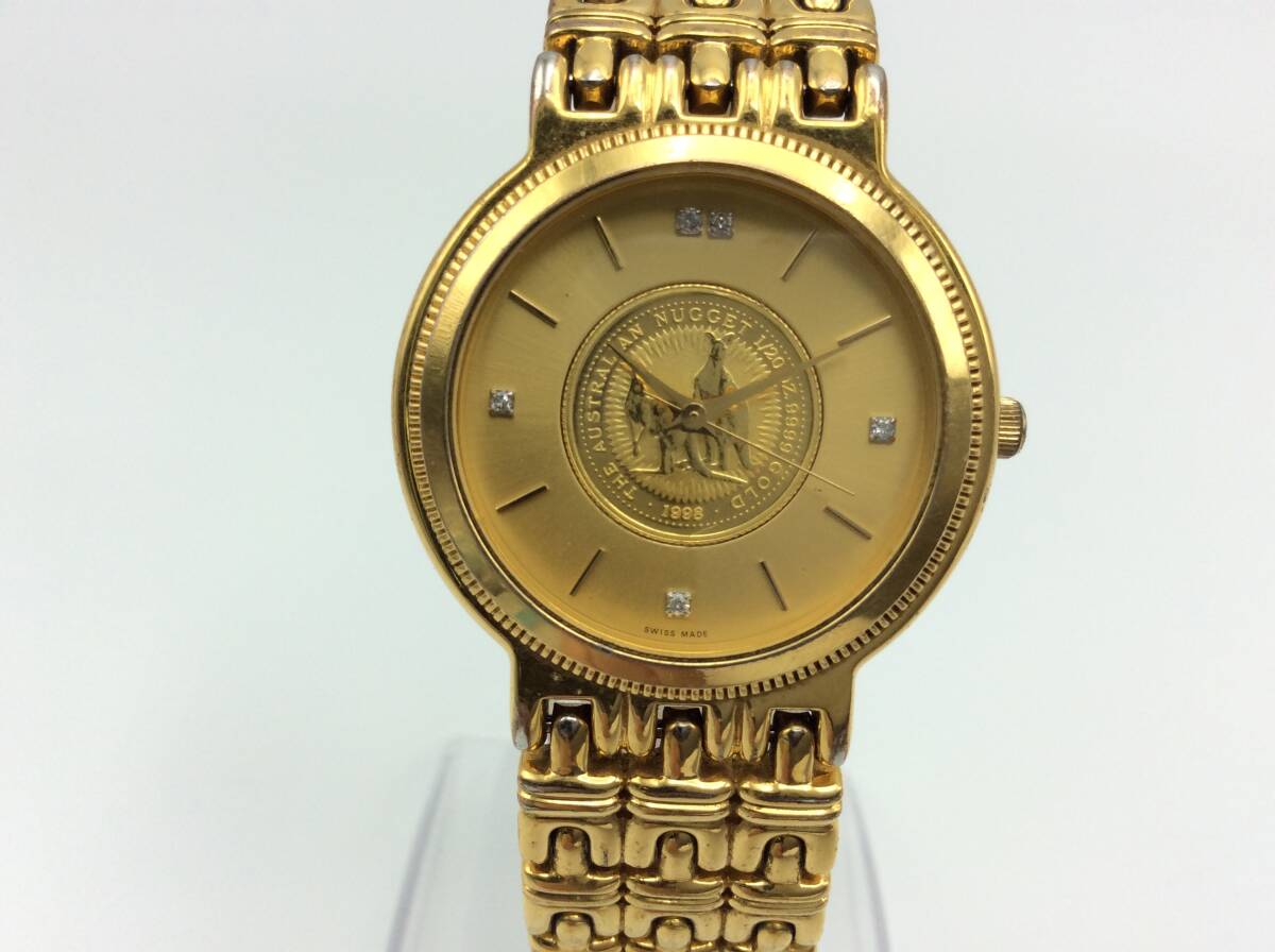 J96 QZ/不動品 ROYAL MONTRES ロイヤルモントレス 3針 RM-007 ラウンド コインウォッチ クオーツ CRYSTAL ...