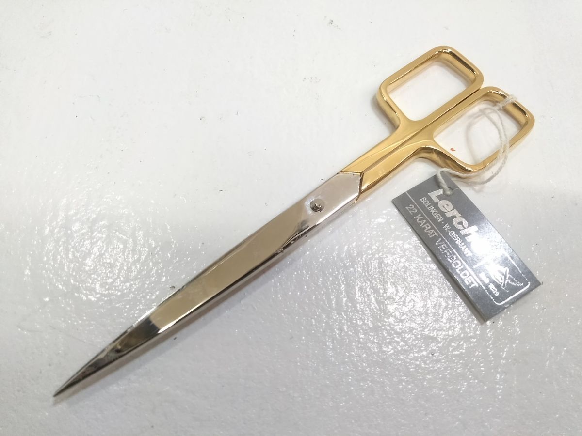 Lerche ゾーリンゲン 西ドイツ製 ハサミ + ペーパーナイフ セット 22 KARAT SOLINGEN TOPSETS ...
