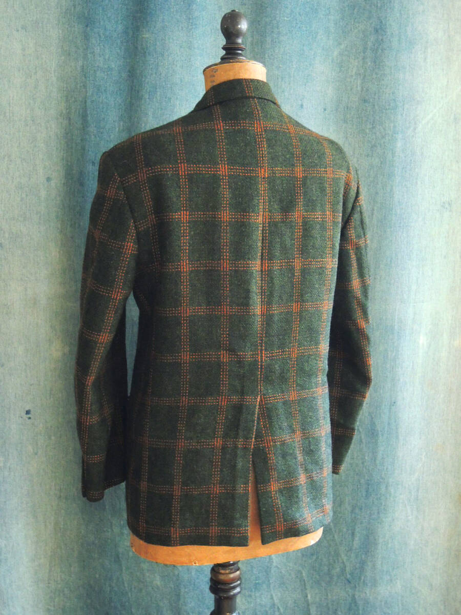 70sビンテージ1970年代BEST-MANフォークランドウールUKテーラードジャケット純毛ブレザー格子VAN KENT EDWARD'S D'URBAN BROOKS BROTHERS(M ...