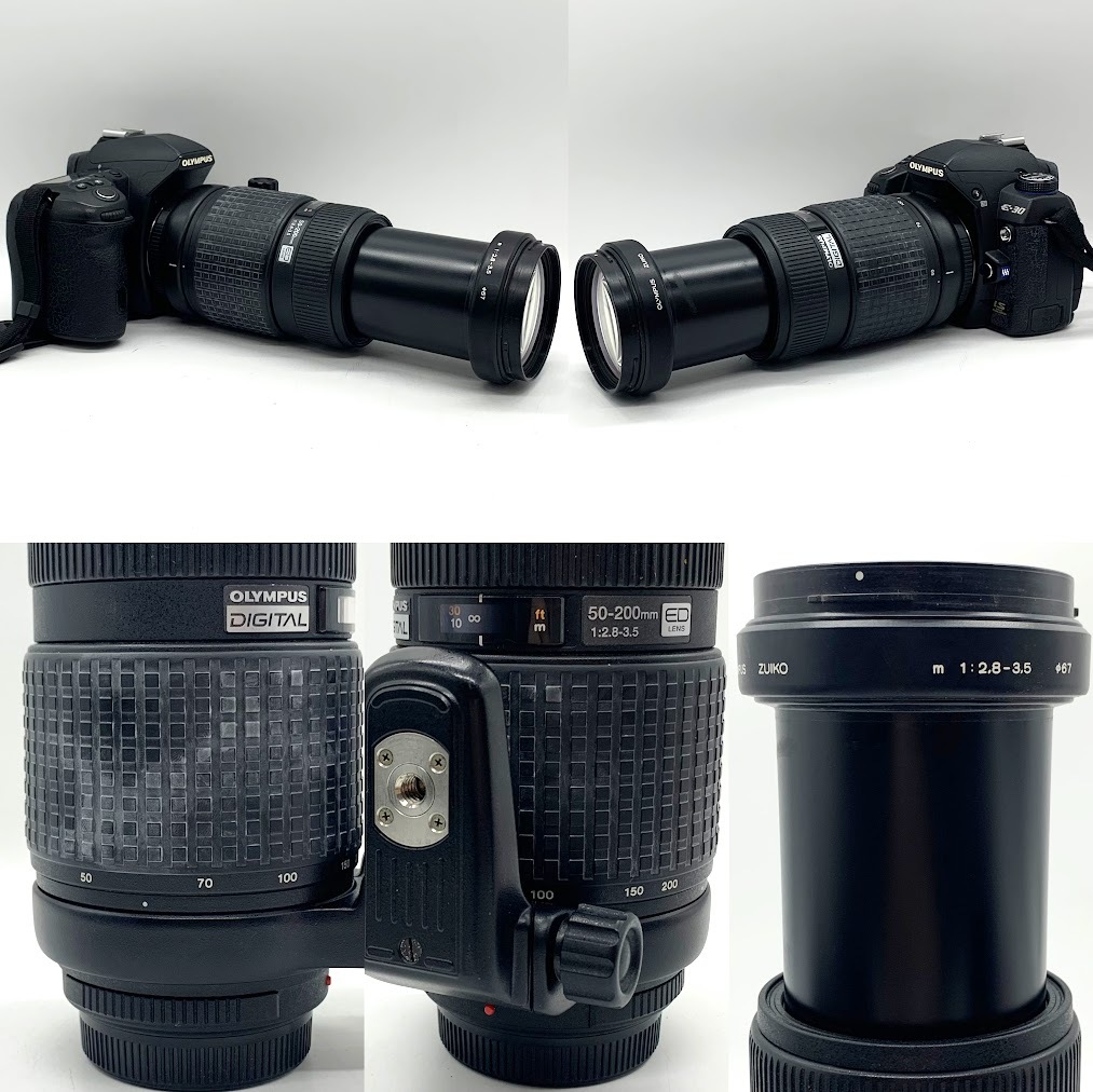 S-14 一眼レフ/レンズ3品 OLYMPUS NO.E-30 ZUIKO SUPER SONIC WAVE DRIVE 12-60mm 1:2.8-4 Φ72 50-200mm 1:2.8 ...
