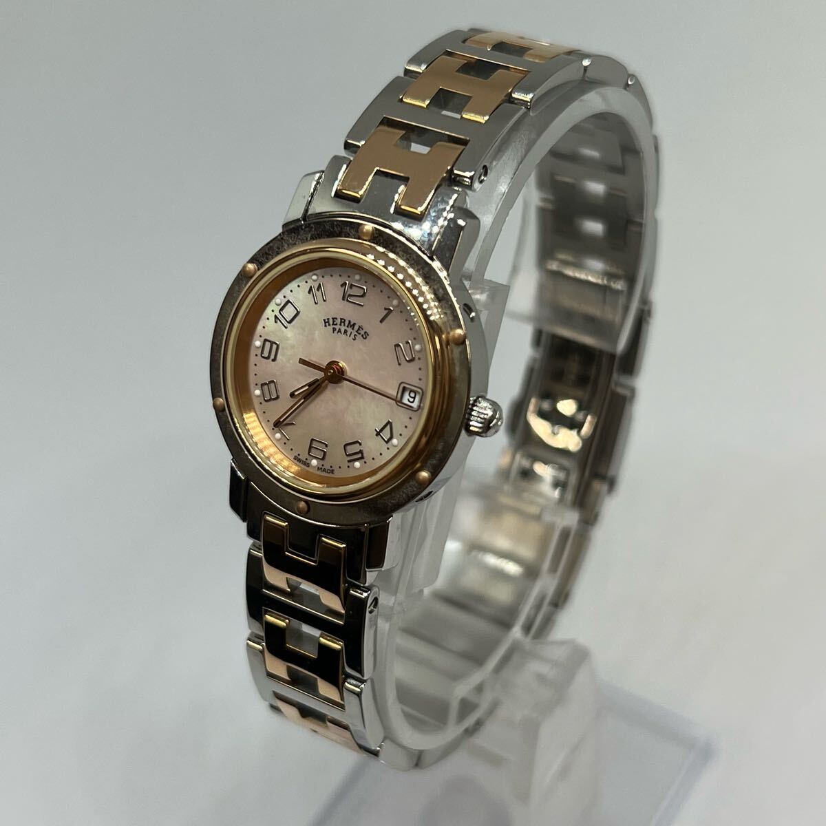 T414 エルメス HERMES 腕時計 CL4.220 クリッパー シェル クォーツ(クリッパー)｜売買されたオークション情報、yahooの商品情報をアーカイブ公開 - オークファン ...