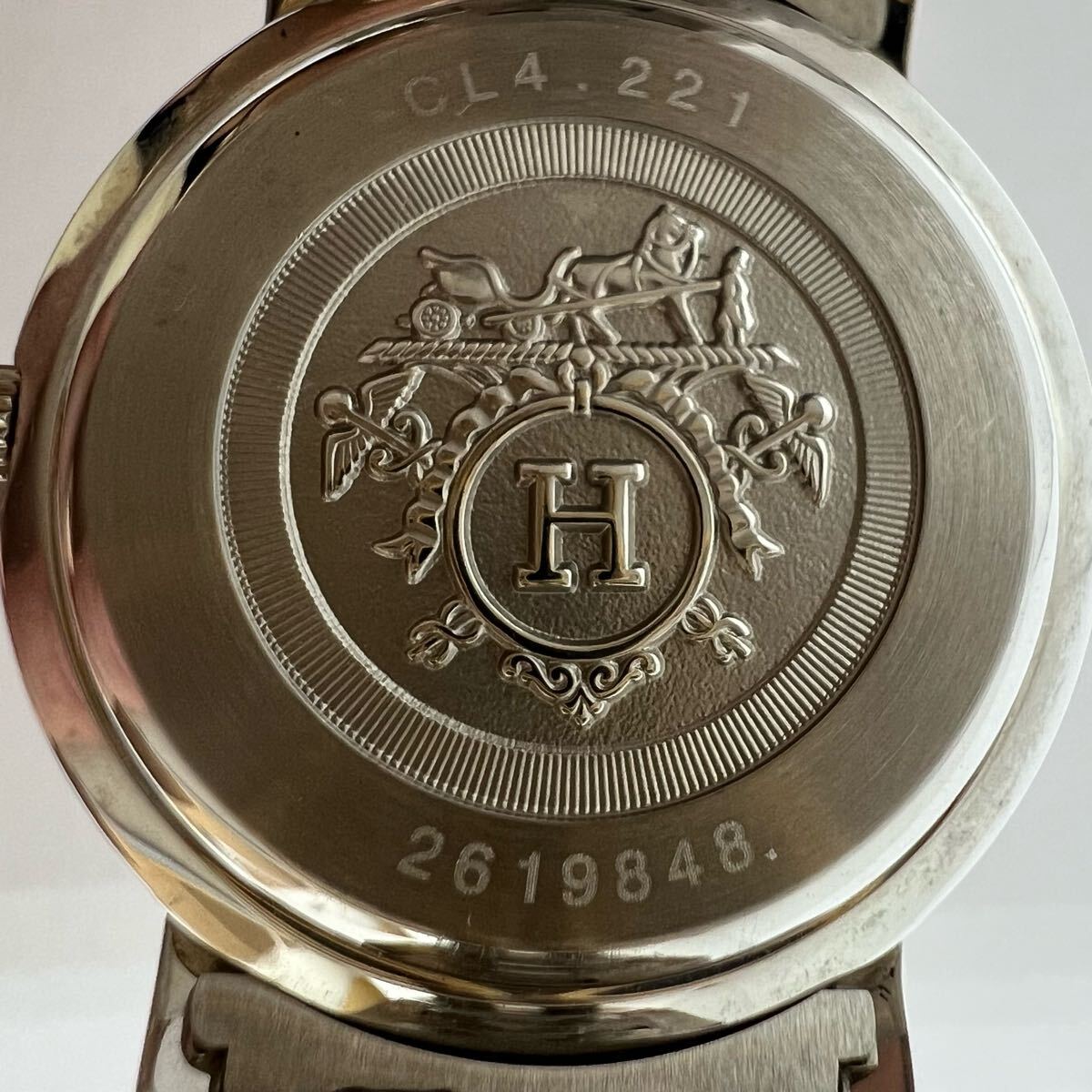 T414 エルメス HERMES 腕時計 CL4.220 クリッパー シェル クォーツ(クリッパー)｜売買されたオークション情報、yahooの ...