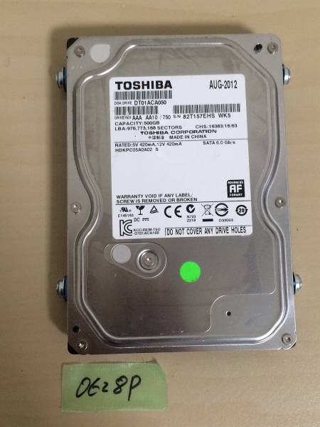 0628P TOSHIBA DT01ACA050 500GB SATA 3.5' AFT(500GB～)｜売買されたオークション情報 ...