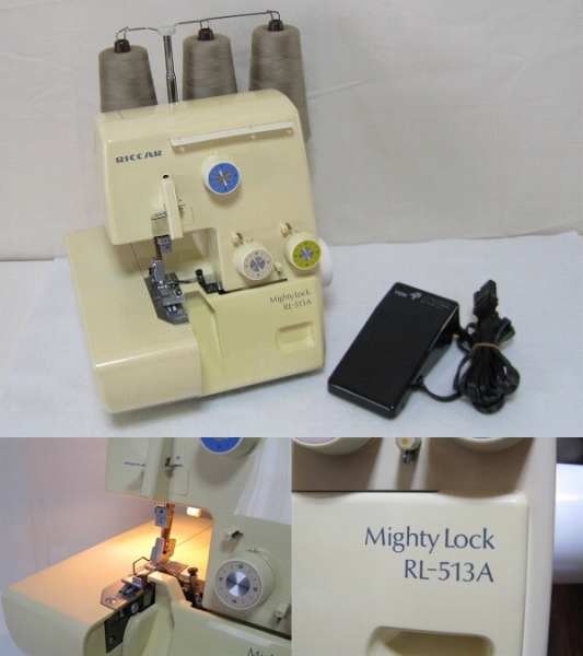 N91 RICCAR Mighty Lock RL-513A リッカー ロックミシン(本体)｜売買されたオークション情報、yahooの商品情報 ...
