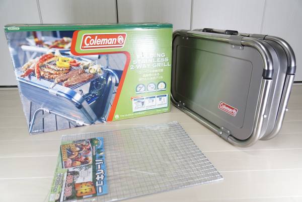 レア 品 Coleman コールマン フォールディングステンレス2ウェイグリル FOLDING STAINLESS 2-WAY GRILL ...