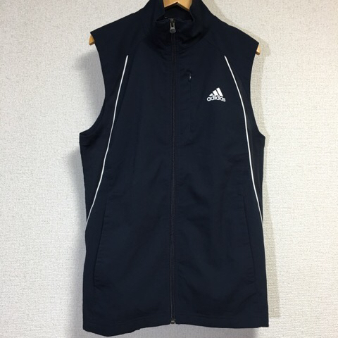 Y043 adidas アディダス CLIMA365 ベスト ジャケット sizeM ネイビー アディダスジャパン CLIMACOOL 古着 ...