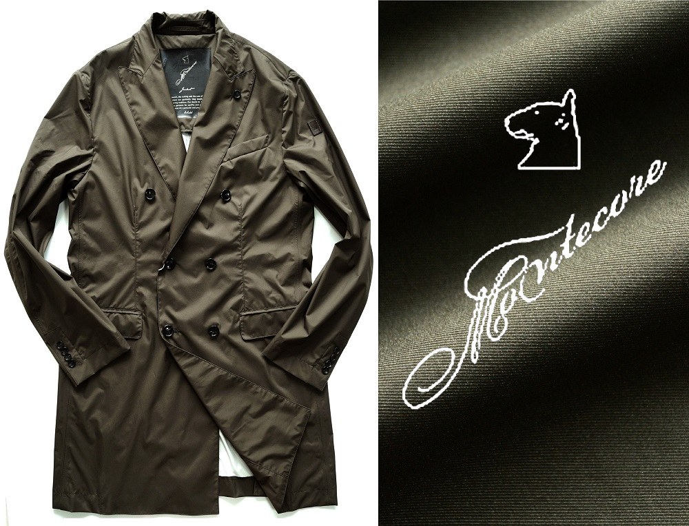 9.2万 モンテコーレMONTECORE 高級感と洒脱感を併せ持つ圧倒的な存在感/大人の艶を纏った撥水高機能ナイロンチェスターコート50(L ...