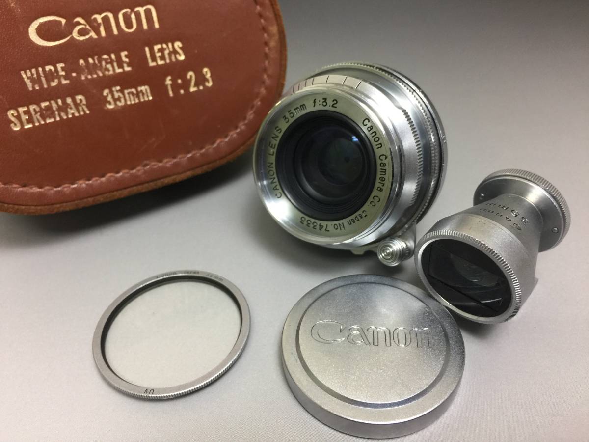 カメラレンズ Canon Camera CO. Japan No 74333 Canon lens 35mm f:3.2 キャノン(キヤノン ...