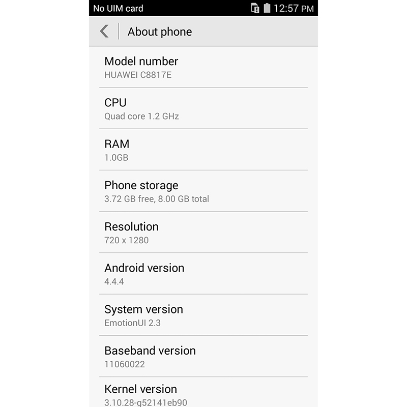 HUAWEI C8817E 4G Smartphone 1GB RAM 8GB ROM WHITE 華為スマホ 携帯スマートフォン(海外用 ...