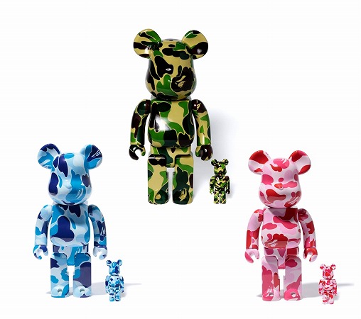 即発送可 BAPE ABC CAMO BE@RBRICK 3色セット 100% & 400% green blue pink APE ...