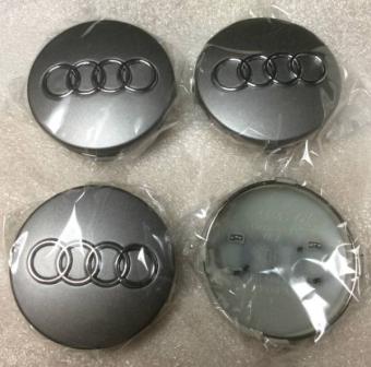 Audi アウディ グレー A3 A4 A5 A6 A8 TT S4 S5 RS6 など用 60mm ホイール センターキャップ 4個セット ...