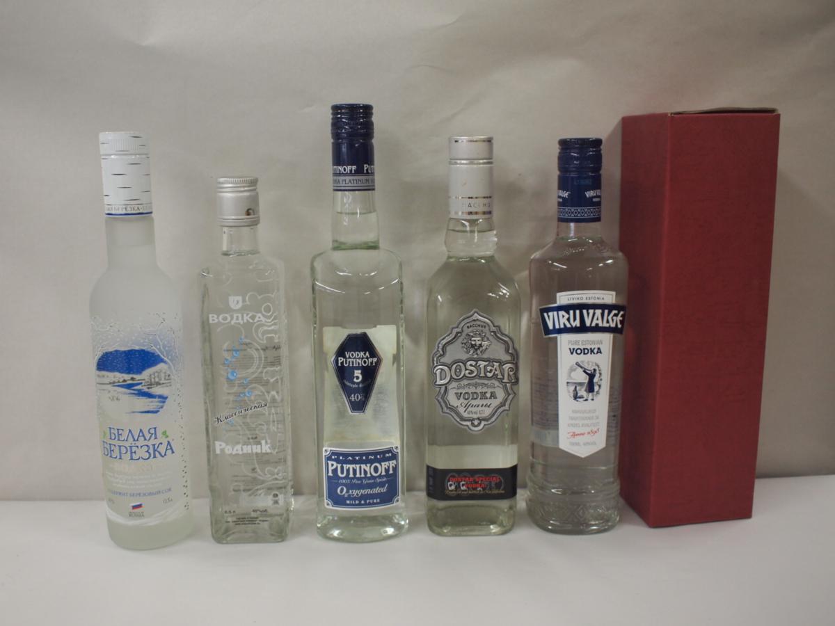 1 000円スタート 古酒 未開栓 VIRU VARGE DOSTAR PUTINOFF など5本セット VODKA ウォッカ 一部箱付き ...