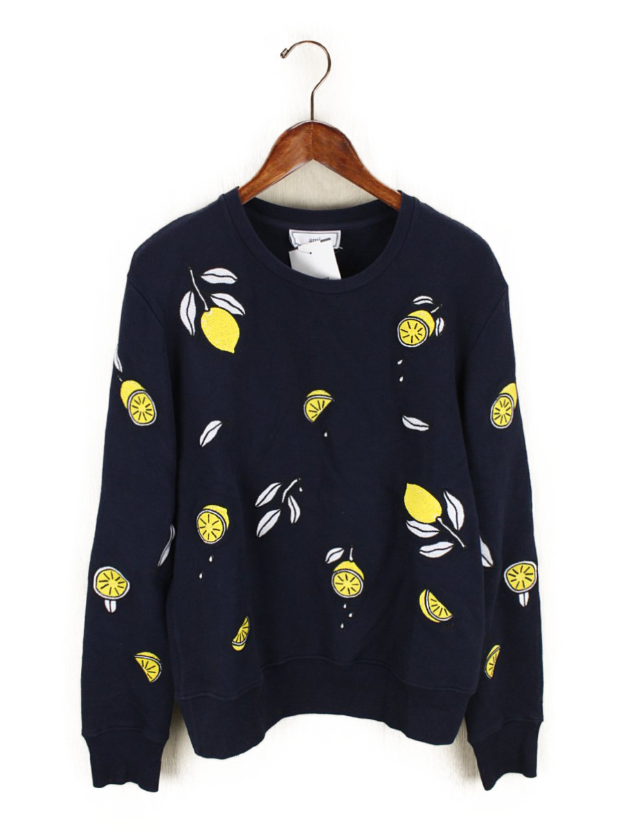 Ami Alexandre Mattiusi スウェット/M/コットン/NVY/LEMON SWEAT/レモン/刺繍/レモン/ネイビー ...