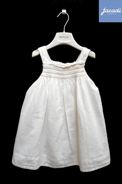 フランス高級子供服 JACADI 5才 白xベージュスモッキングワンピース(110（105～114cm）)｜売買されたオークション情報、yahooの商品情報をアーカイブ公開 - オークファン ...