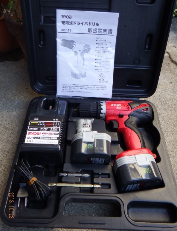 極上品 リョービ RYOBI 充電式ドライバードリル 12V BD-122 予備バッテリー付(本体)｜売買されたオークション情報、yahooの ...