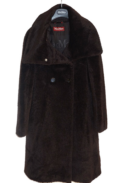 MaxMara STUDIO マックスマーラステュディオアルパカシャギーダブルブレストコート40 ダークブラウン(コート)｜売買されたオークション情報、yahooの商品情報をアーカイブ公開 ...