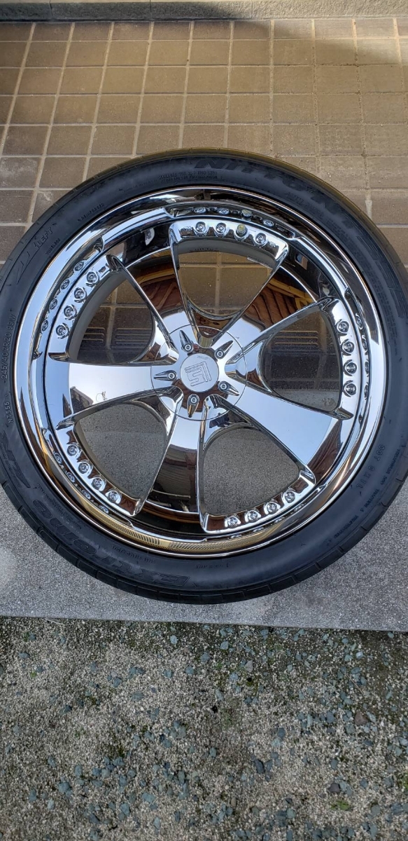 WORK LS105 20インチ メッキホイール4本タイヤ付き(ラジアルタイヤ)｜売買されたオークション情報、yahooの商品情報をアーカイブ ...