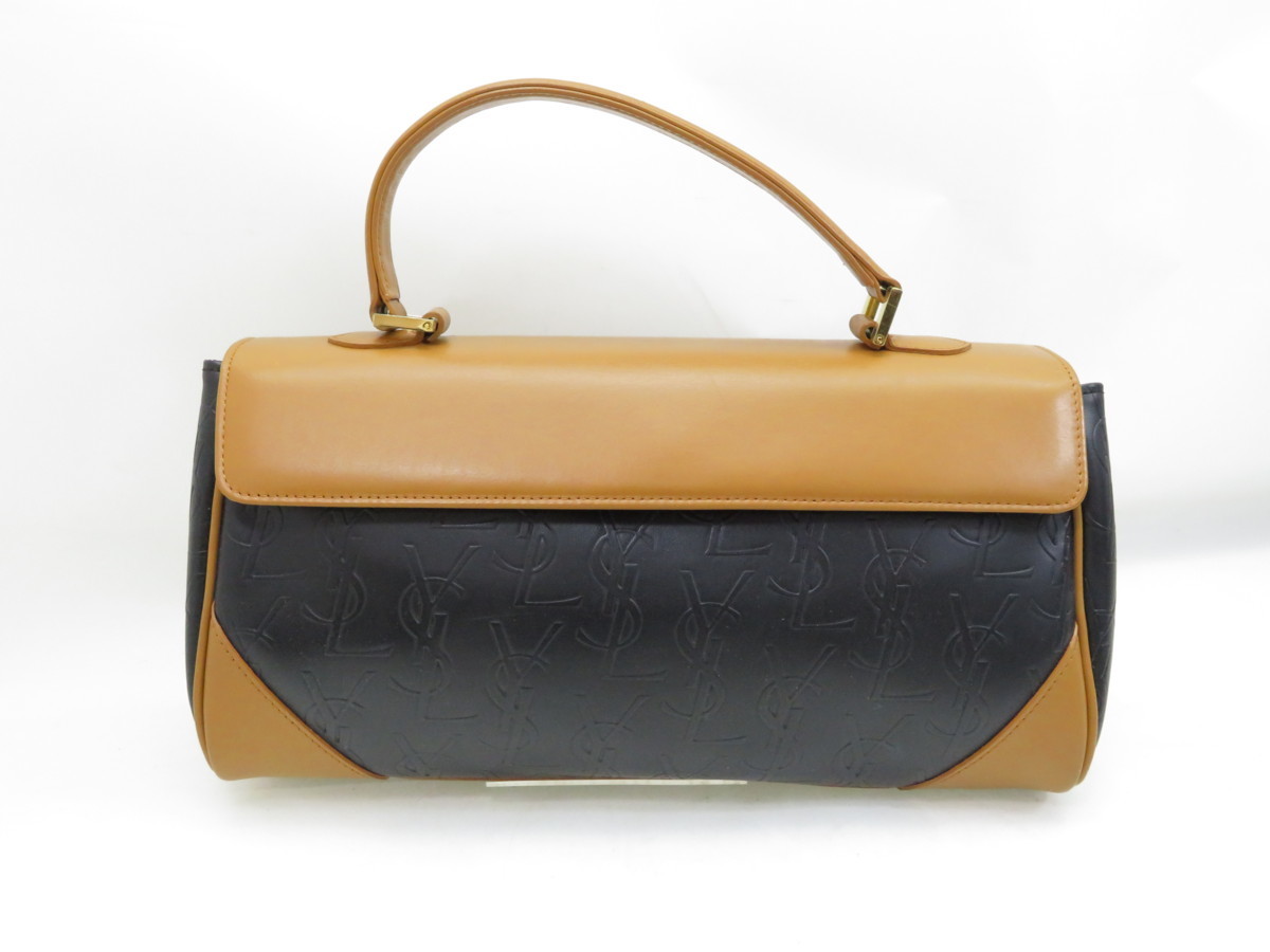 N16299 イヴサンローラン YSL ロゴ 型押し レザー ハンド バッグ(かばん、バッグ)｜売買されたオークション情報、yahooの商品 ...