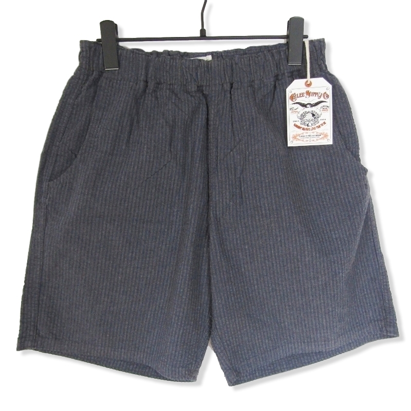未使用 CALEE キャリー 19SS イージーショーツ CL-19SS081 シアサッカー ストライプ SEERSUCKER STRIPE ブラック 黒 L 27002515｜ショートパンツ